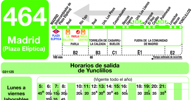 Horarios De Autob s 464 Madrid Plaza El ptica Parla Yunclillos Horarios De Autob s 464 Madrid Plaza El ptica Parla Yunclillos