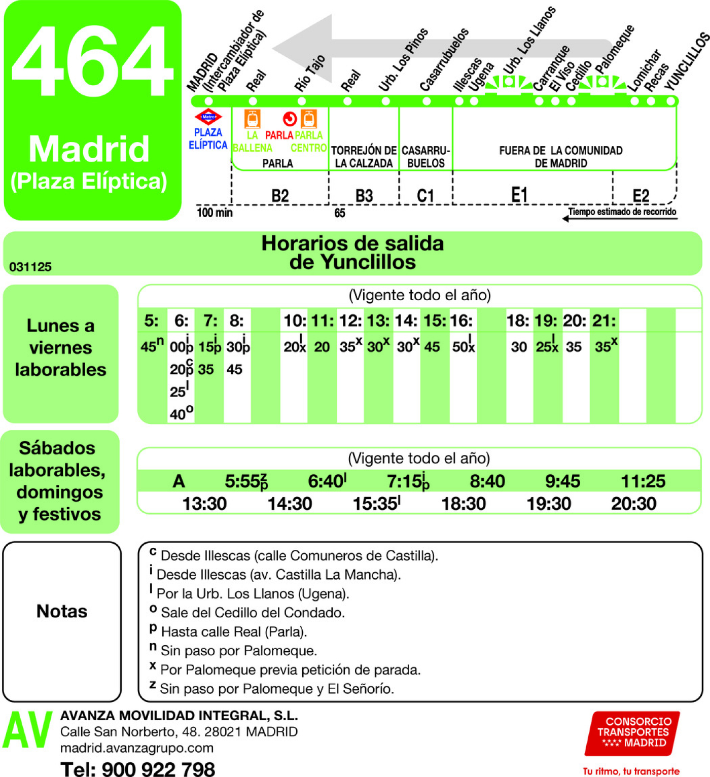Horarios De Autob s 464 Madrid Plaza El ptica Parla Yunclillos Horarios De Autob s 464 Madrid Plaza El ptica Parla Yunclillos