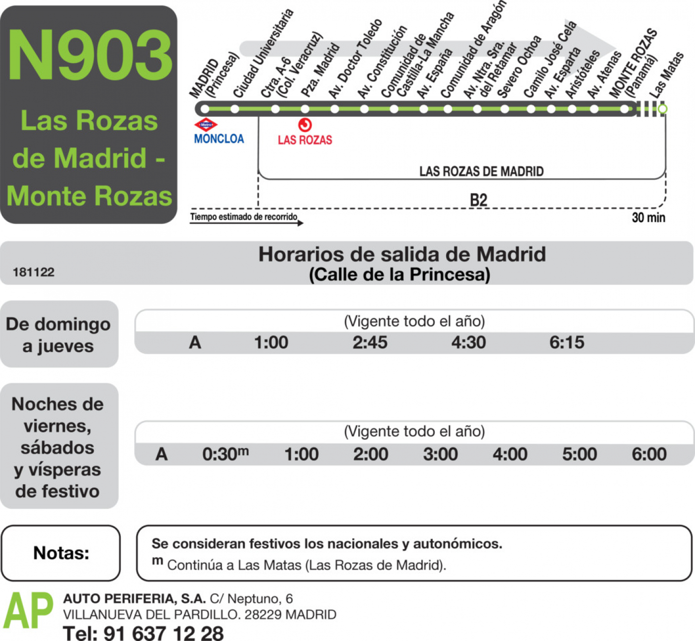 Horarios de autobús nocturno N-903: Madrid (Moncloa) - Las Rozas ... Horarios de autobús nocturno N-903: Madrid (Moncloa) - Las Rozas ...
